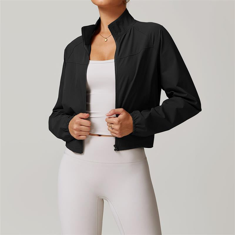 Women's thin wind-proof dry collar yoga jacket – danielfinds